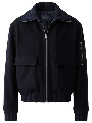 Paul & Shark Wool And Cashmere Bomber - Blue