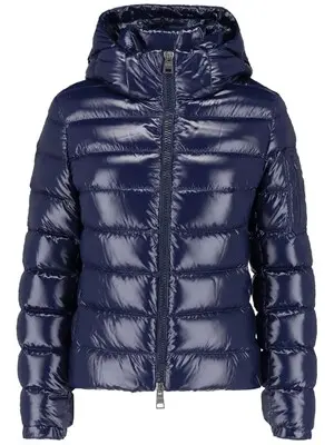 Herno Polar-tech Puffer Jacket With Hood And Zip - Blue