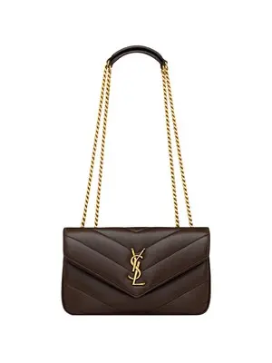 Saint Laurent Small Quilted Calfskin Loulou Bag - Brown
