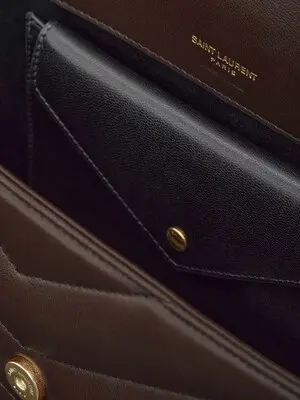 Saint Laurent Small Quilted Calfskin Loulou Bag - Brown