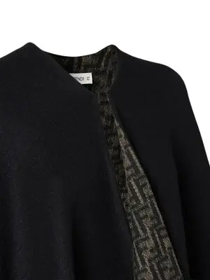 Fendi Wool And Cashmere Poncho Ff Pumpkin