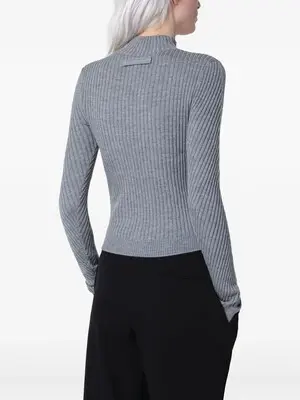 Victoria Beckham Georgia Fine Ribbed Merino Wool Sweater