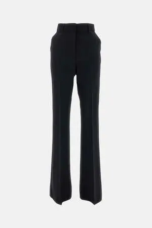 Sportmax Pantaloni Flare In Saglia Di Lana Stretch - Nero