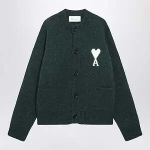 AMI Paris Bottle De Coeur Cardigan In Wool Blend