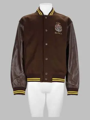 Casablanca Giacca College In Lana E Pelle - Brown