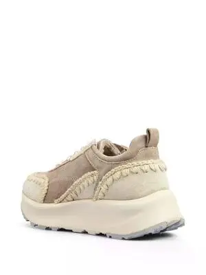 Mou Crochet-trim Suede Sneakers