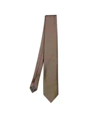 TOM FORD Houndstooth-pattern Silk Tie - Brown
