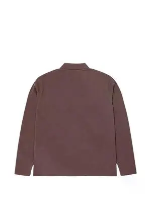EDMMOND STUDIOS Logo-patch Long-sleeve Polo Shirt - Brown