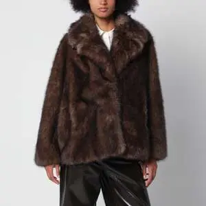STAND STUDIO Journi Jacket In Faux Fur - Brown