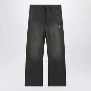 GOLDEN GOOSE Faded Grey Cotton Jogging Trousers - Black
