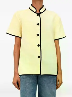 LIBEROWE Contrast-trim Short-sleeve Shirt - Neutrals