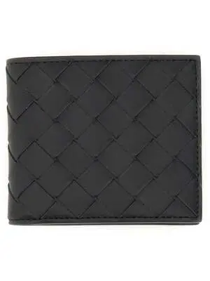 Bottega Veneta Portafoglio Bi-fold In Pelle - Black