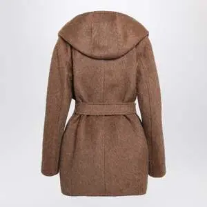 Max Mara Short Coat In Camel And Mohair - Brown