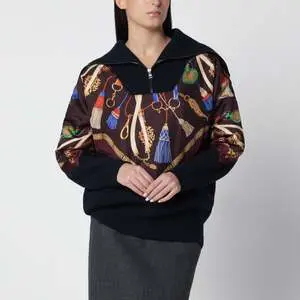 Etro Zip-up Sweater In Wool And Cashmere