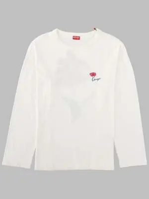 Kenzo T-shirt Tulip A Manica Lunga - White