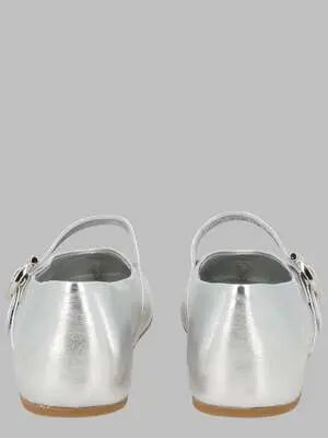 FERRAGAMO Ballerina Nena Con Fibbia Gancini - Silver