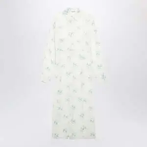 Auralee Ivory Silk Georgette Dress - White
