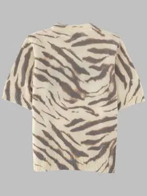 GANNI Maglia Slim Fit Con Stampa All-over - Multicolor