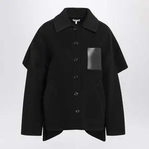 Loewe Cape In Wool And Cashmere - Black