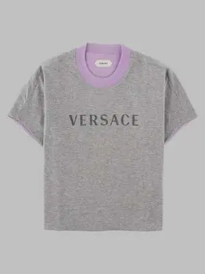 Versace T-shirt Reversibile Con Logo - Gray