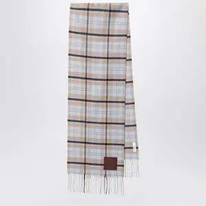 Chloé Beige Highlanding Scarf In Cashmere - Blue