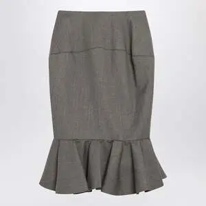 Jacquemus Palmier Dark Midi Skirt In Cotton Blend - Brown