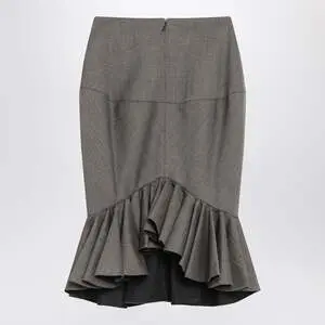 Jacquemus Palmier Dark Midi Skirt In Cotton Blend - Brown