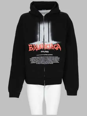 Balenciaga Felpa Con Stampa - Black