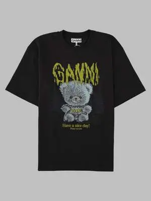 GANNI T-shirt Con Stampa - Black
