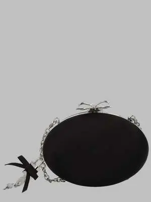 SELF-PORTRAIT Clutch Ovale In Raso - Black