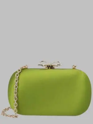 SELF-PORTRAIT Clutch In Raso Con Fiocco - Green