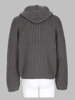 Our Legacy Maglia In Lana Merino Con Zip E Cappuccio