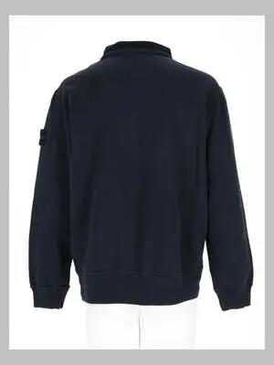 Stone Island Felpa Con Zip Corta E Patch Logo