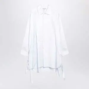 JW Anderson And Light Blue Shirt Dress With Side Knot - White