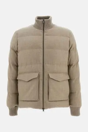 Herno Bomber In Tweed Di Lana - Beige