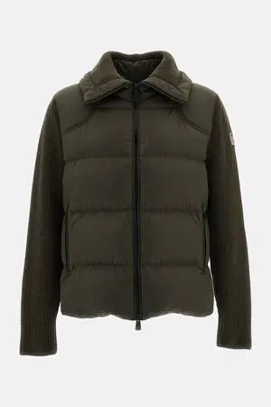 Moncler Cardigan In Lana Imbottito - Marrone
