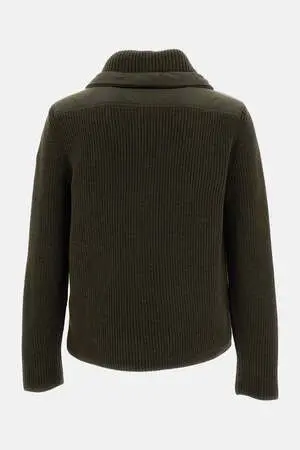 Moncler Cardigan In Lana Imbottito