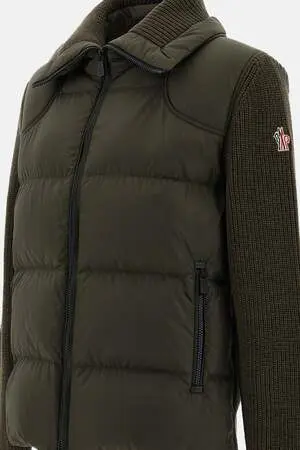 Moncler Cardigan In Lana Imbottito