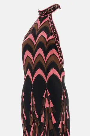 Emilio Pucci Abito Lungo In Seta Stampa Baiadera