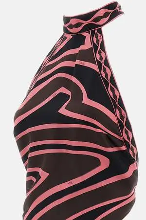 Emilio Pucci Top A Foulard In Seta Stampa Labirinto