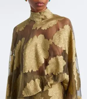 TALLER MARMO Chimera Jacquard Silk Chiffon Gown