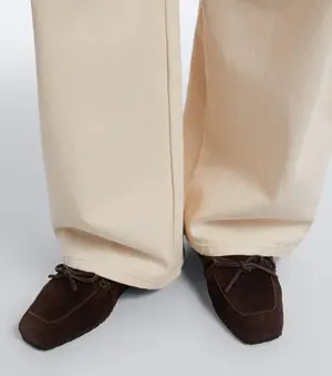 AeydĒ Jasper Shearling-lined Suede Boat Shoes - Brown