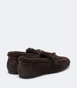 AeydĒ Jasper Shearling-lined Suede Boat Shoes - Brown