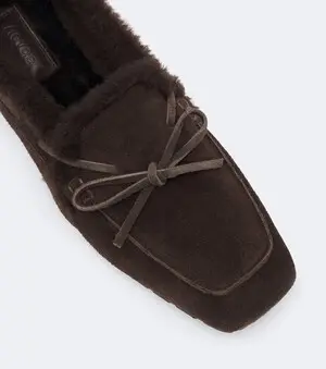 AeydĒ Jasper Shearling-lined Suede Boat Shoes - Brown