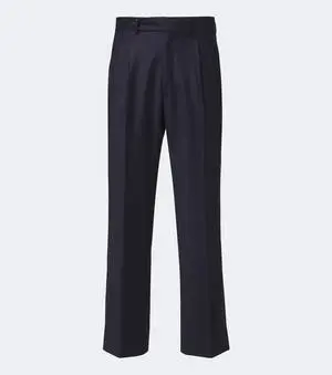 STOFFA Stòffa Wool And Cashmere Wide-leg Pants - Blue