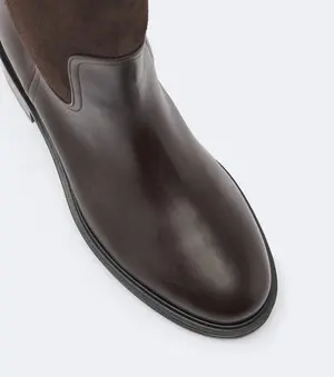 AeydĒ Theo Leather And Suede Knee-high Boots - Brown
