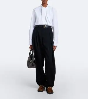 Givenchy Pinch Pleated Wool Wide-leg Pants
