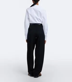Givenchy Pinch Pleated Wool Wide-leg Pants
