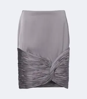 Valentino Garavani Plissé Cady Satin Miniskirt