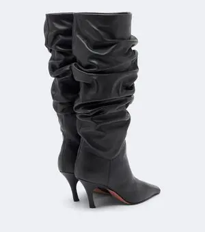 Amina Muaddi Jamie Leather Knee-high Boots